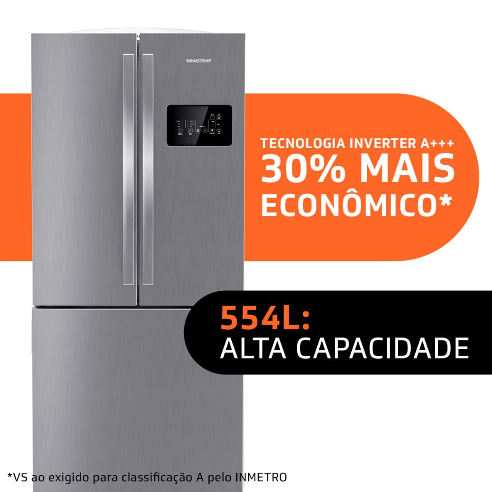 Geladeira/Refrigerador Brastemp Frost Free inverter 554L BRO85AK Inox ... Geladeira/Refrigerador Brastemp Frost Free inverter 554L BRO85AK Inox ...